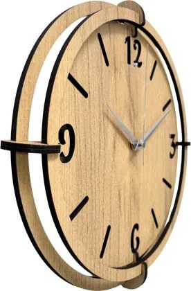 Dřevěné nástěnné hodiny 30-50 cm - moderní dubový design hodiny | SENTOP HDF0601-GOLD-OAK