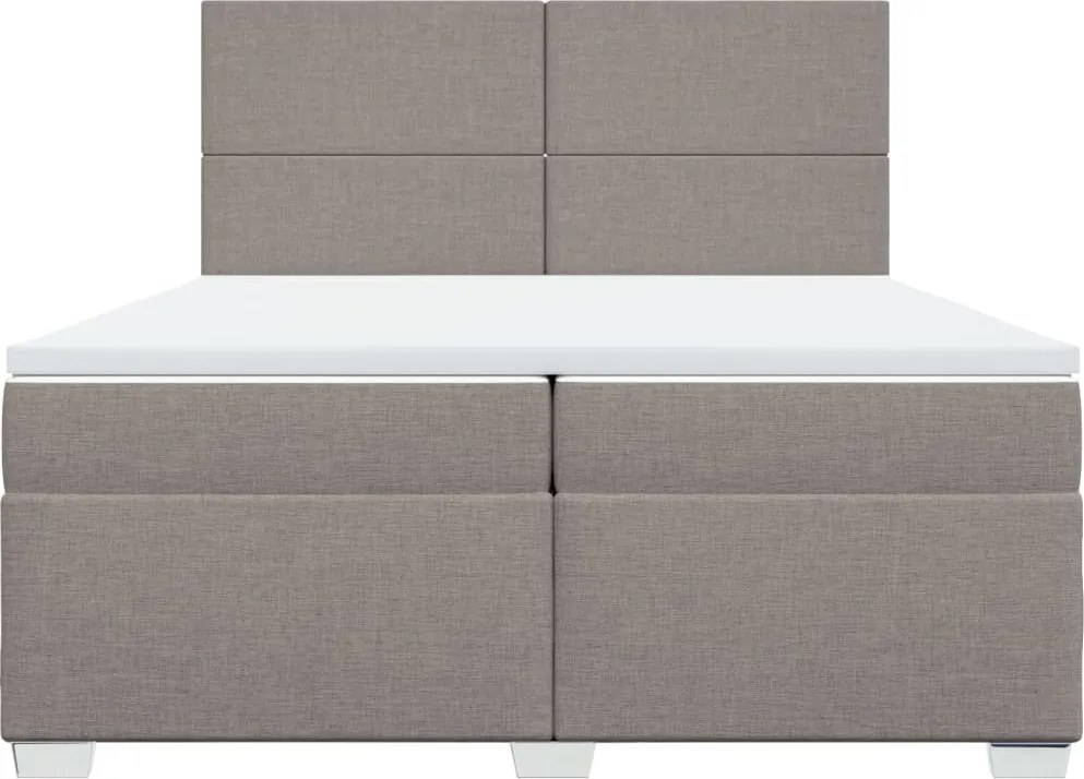 Box spring postel s matrací taupe 200x200 cm textil 3290592