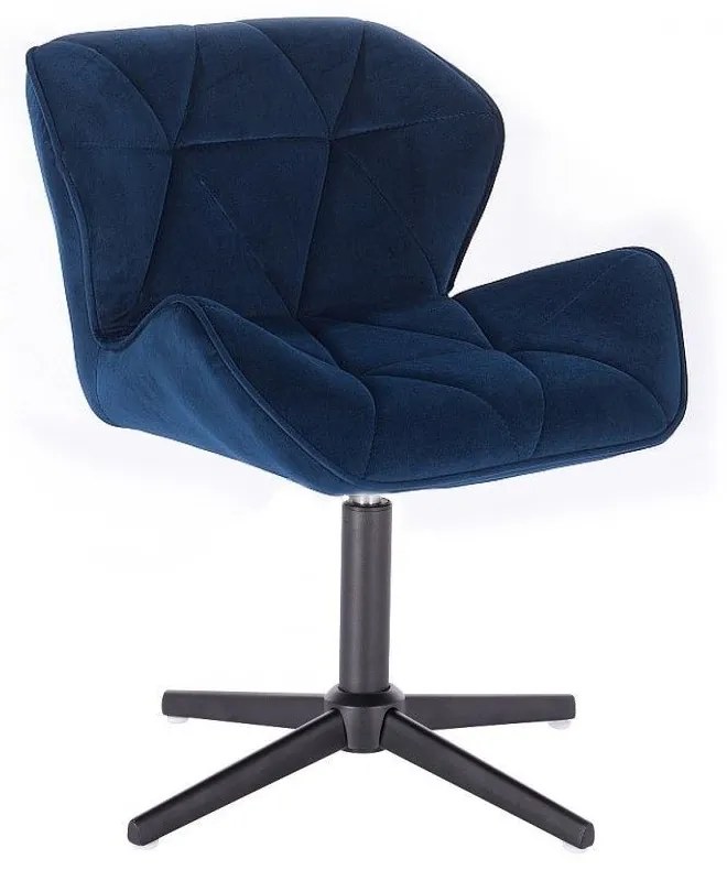 LuxuryForm DESIGN Otočná židle MILANO VELUR na černém kříži - modrá