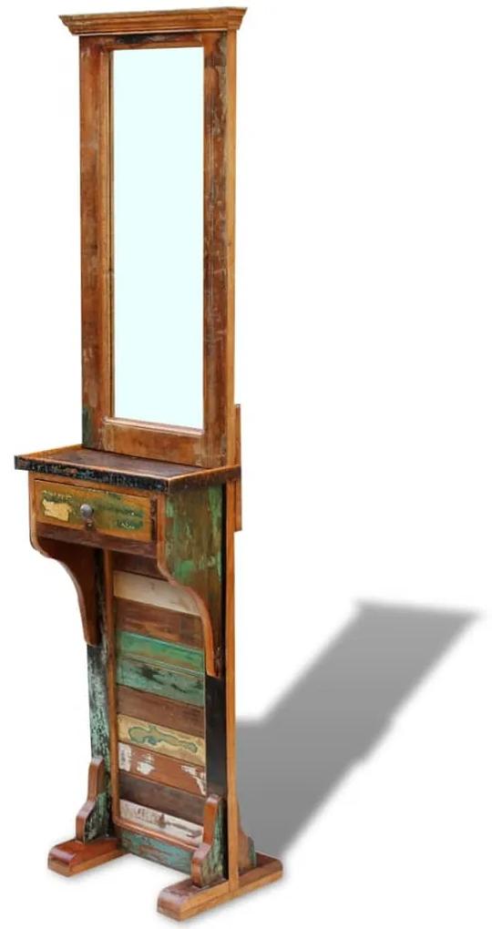 243330 vidaXL Předsíňové zrcadlo z masivního recyklovaného dřeva 47x23x180 cm