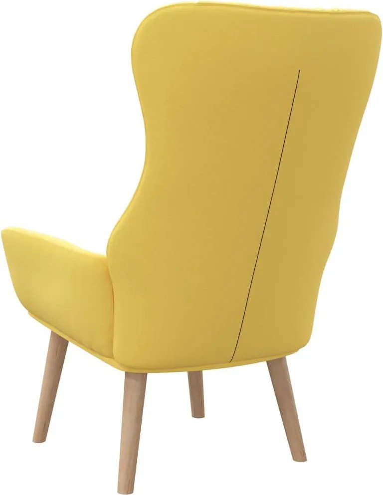 Relaxační křeslo hořčicově žluté textil 341401