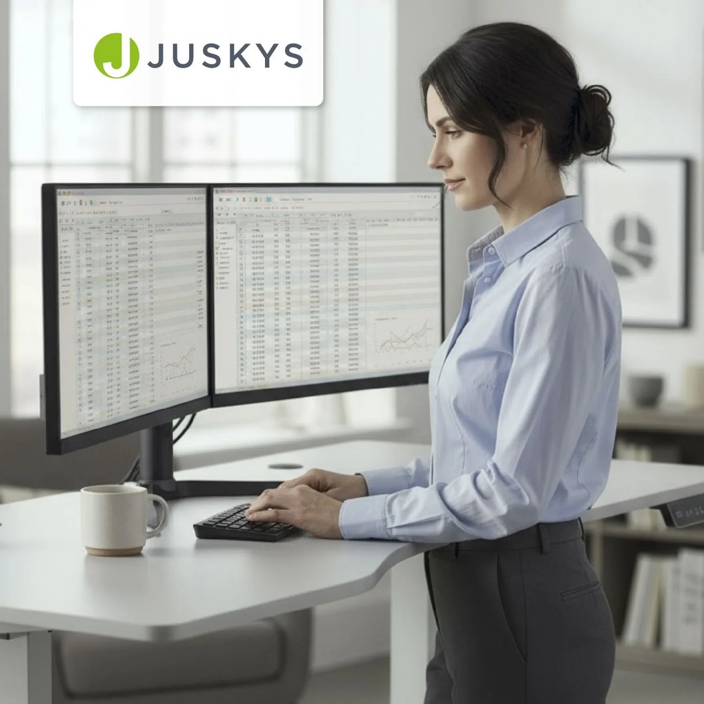Juskys Elektricky výškově nastavitelný stůl Office Stand Barva: Bílá, Velikost: 160 × 75 cm