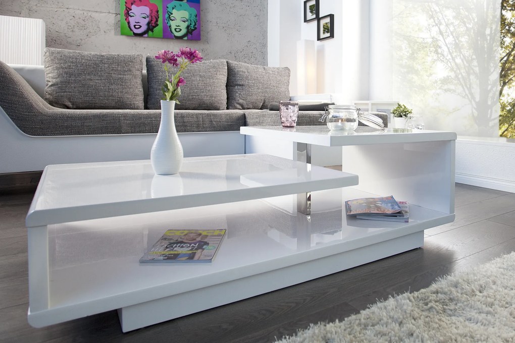 Noble Home Konferenční stolek Cotavo, 100 cm, bílý