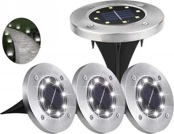 Zaparkorun Solární zahradní LED světla - 8 LED - studená bílá - 8 ks
