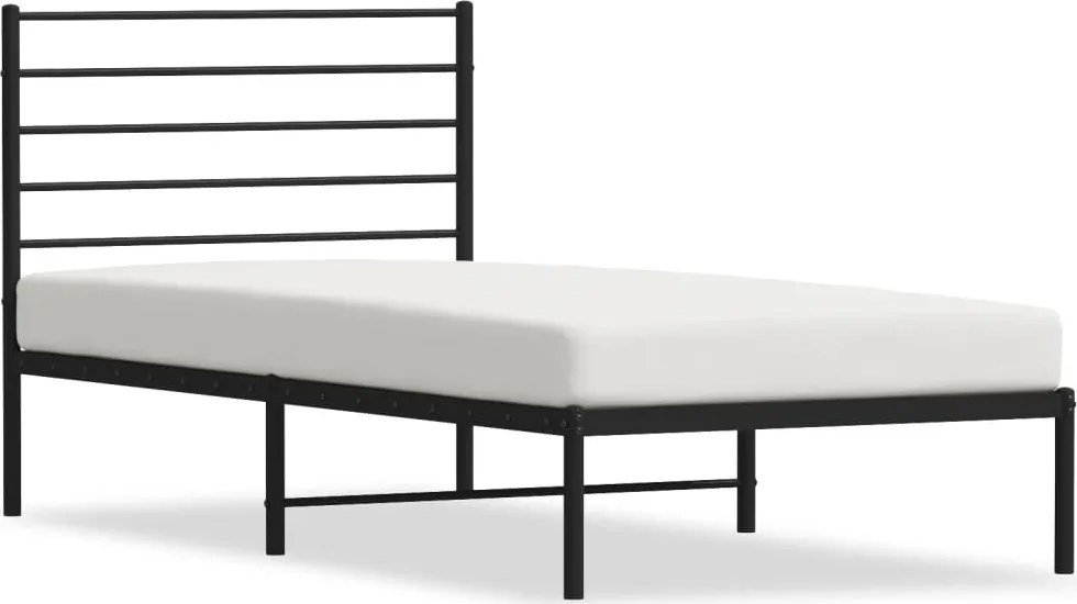 vidaXL Kovový rám postele s čelem 100 x 200 cm [352314] Barva: Bílá