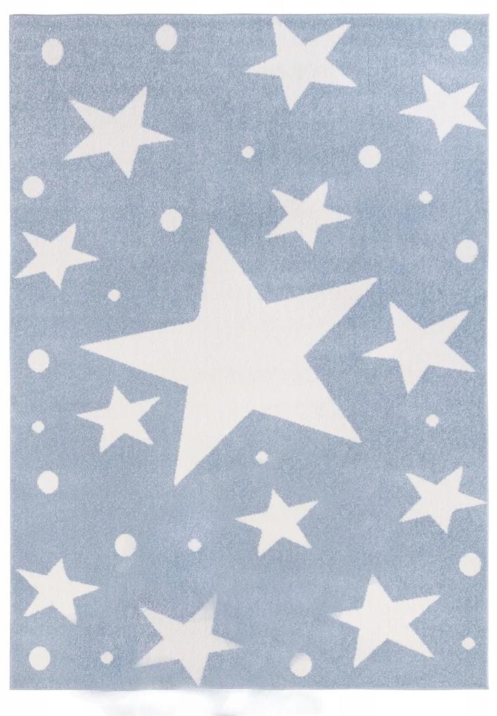 Family F.  Modrý kusový koberec hvězdy / hvězda různé rozměry Rozměr: 140x200cm