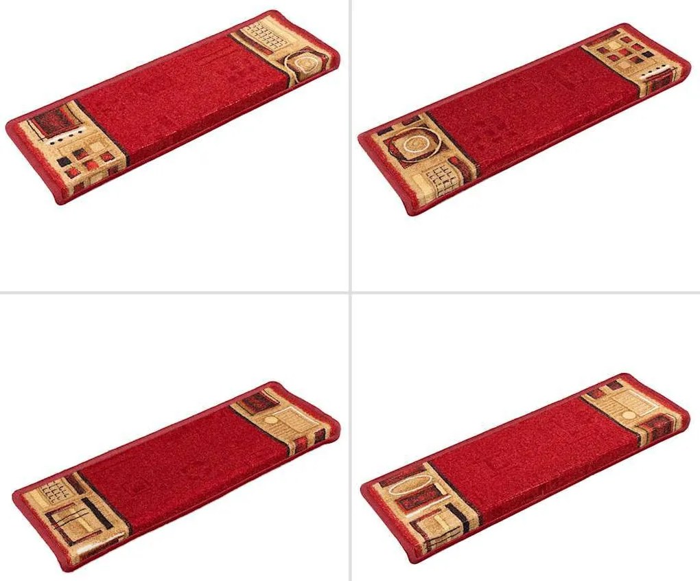 vidaXL Nášlapy na schody samolepicí 5 ks 65x21x4 cm [149842] Barva: Červená