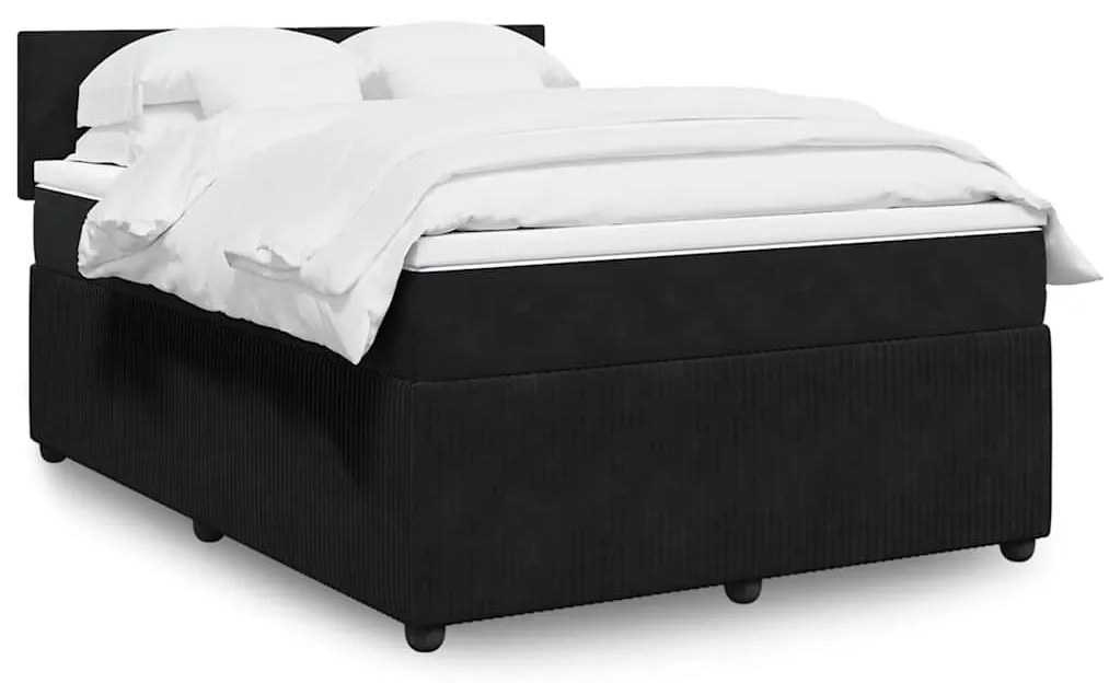Box spring postel s matrací černá 160x200 cm samet 3287778