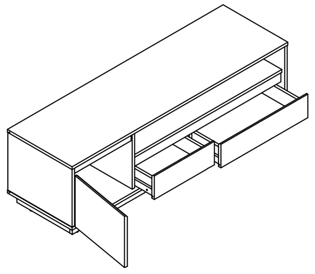 Sconto TV komoda MILTON RTV 140 dub sonoma