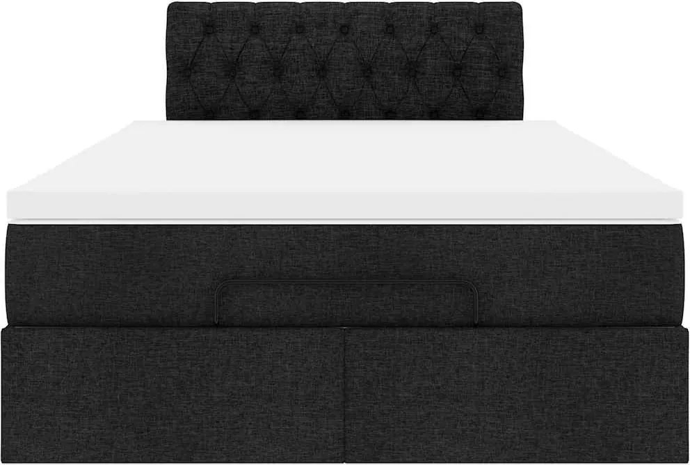Osmanský postel s matrací černá 120x190 cm textil 3311527