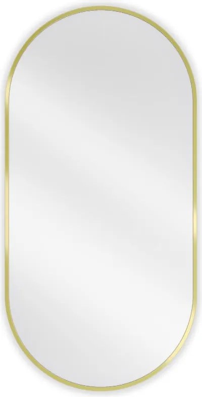 Mexen Loft oválné koupelnové zrcadlo 100 x 50 cm, zlatý rám - 9851-100-050-000-50