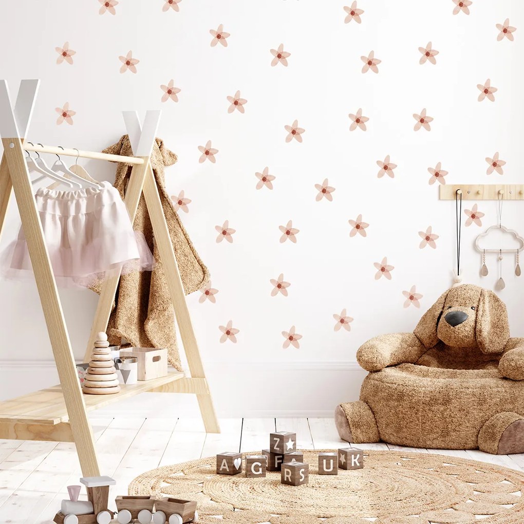 Samolepky na stěnu KVĚTINY do dětského pokoje BOHO