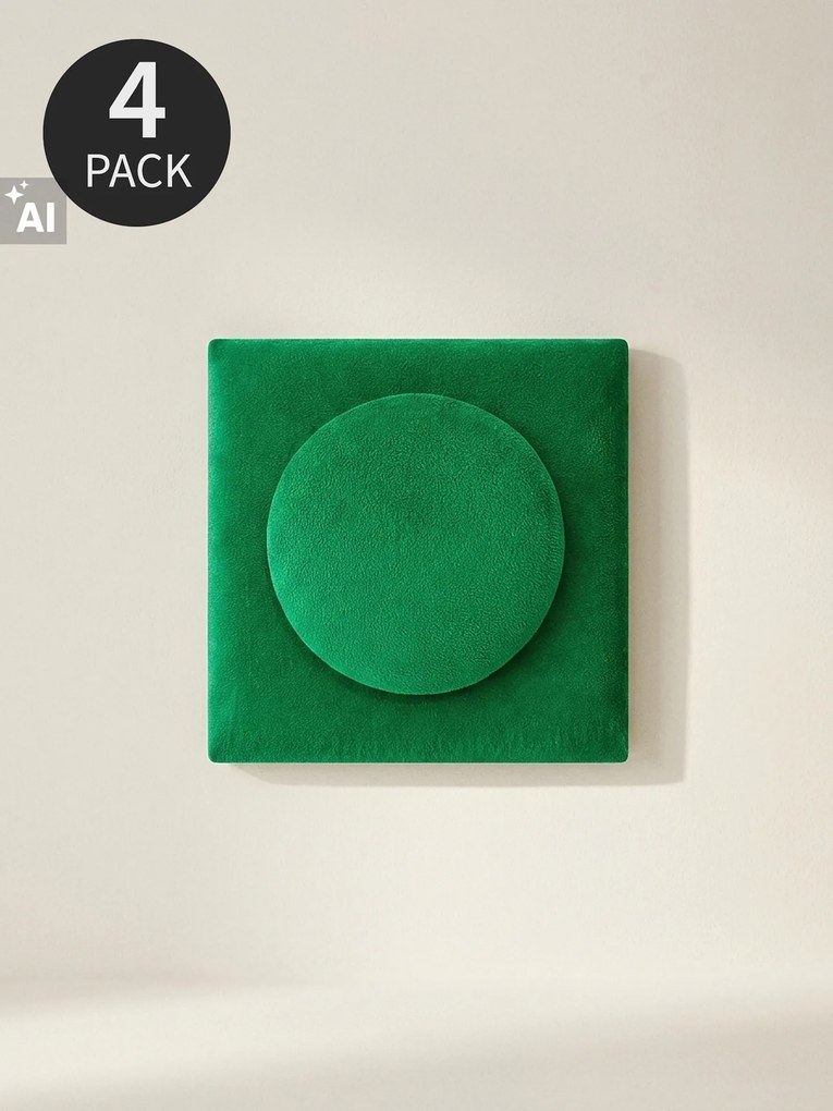 Sinsay - Čalouněné nástěnné panely ve tvaru kostek 4 pack - zelená