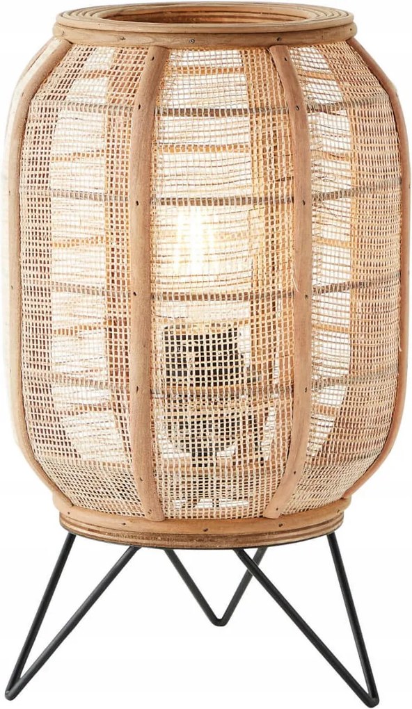 Stolní lampa boho Tanah 93135/76 Brilliant tuba do obývacího pokoje béžová černá