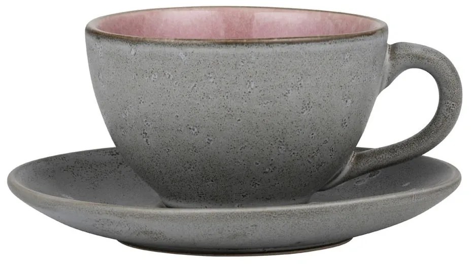 Růžový/šedý keramický šálek na cappuccino 240 ml Gastro Grey/Light Pink – Bitz