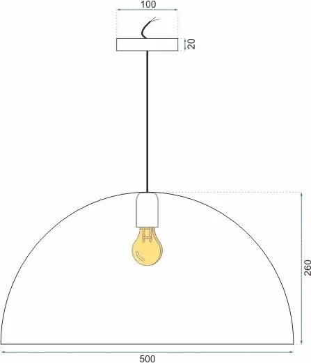 Toolight - Stropní lampa závěsná kovová miska 50cm 1xE27, černá, OSW-05011