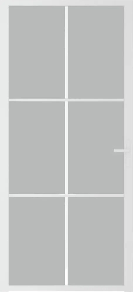 vidaXL Interiérové dveře 93 x 201,5 cm bílé ESG sklo a hliník [350582] Barva: Černá a tmavě průhledná