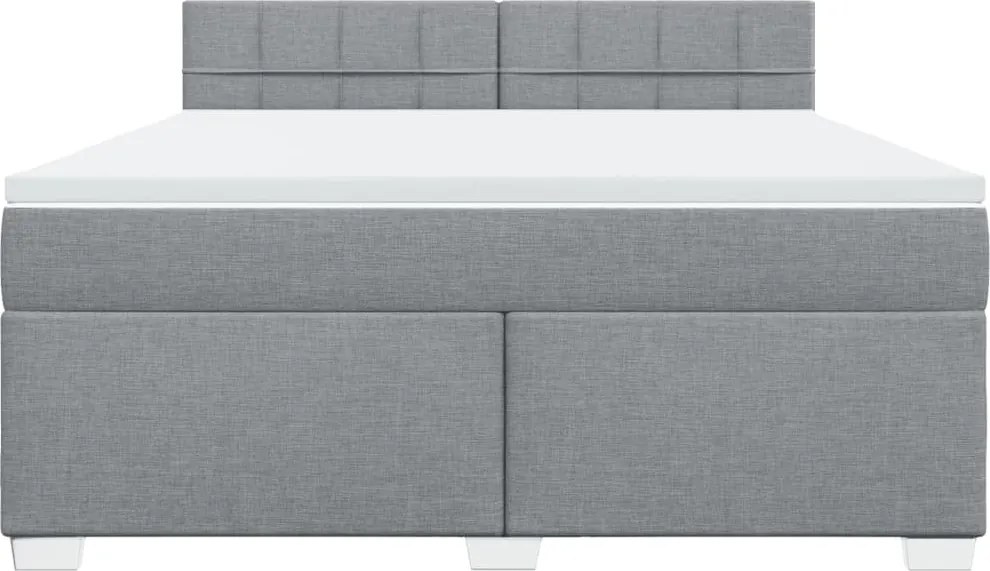 Box spring postel s matrací světle šedá 180 x 200 cm textil 3288267