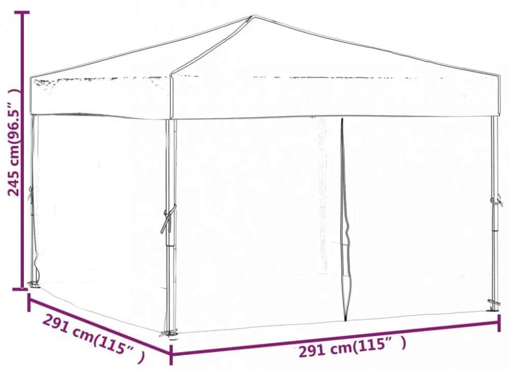 Party stan 3x3 m Dekorhome Antracit