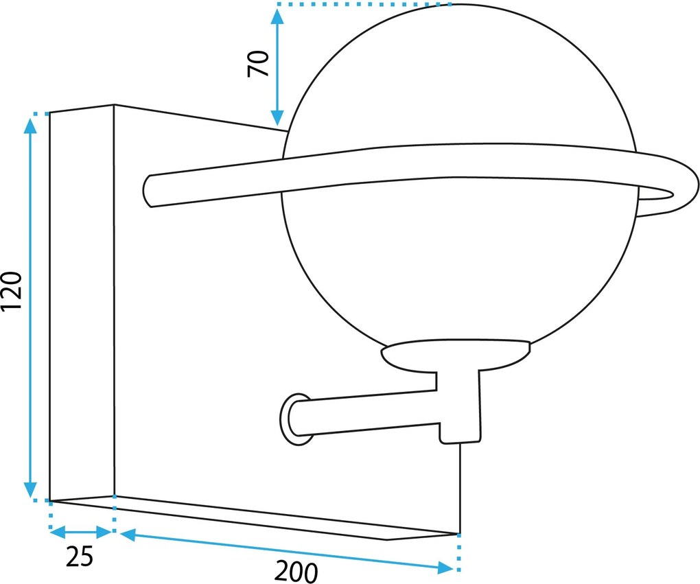 Toolight Toolight, nástěnné svítidlo 1xE27 APP1300-1W, černá-zlatá, OSW-06582
