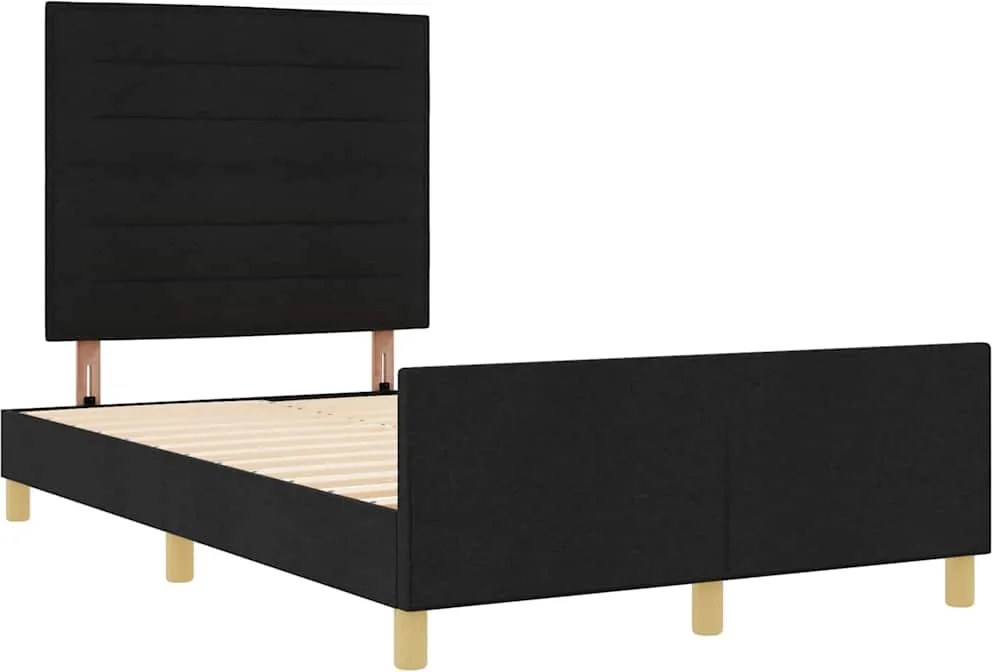Rám postele s čelo Černá 140 x 190 cm textil 3344650