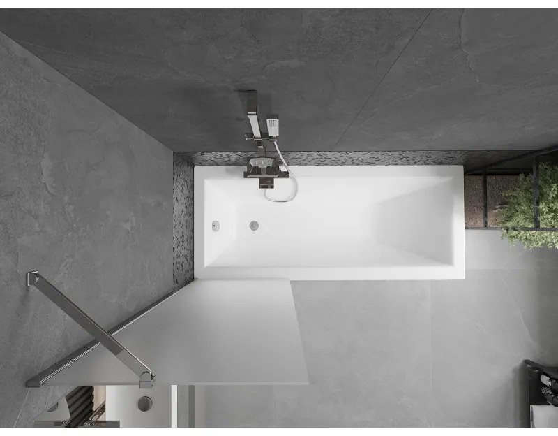 Mexen Next, vanová zástěna 1-křídlová 60 x 150 cm, fixní křídlo, 6 mm námraza sklo, chromový profil, 895-060-000-00-30-01