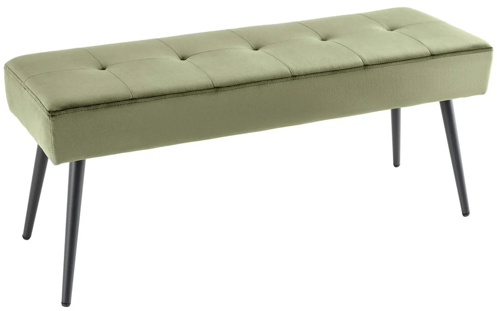 Designová lavice Bailey 100 cm olivovo-zelený samet