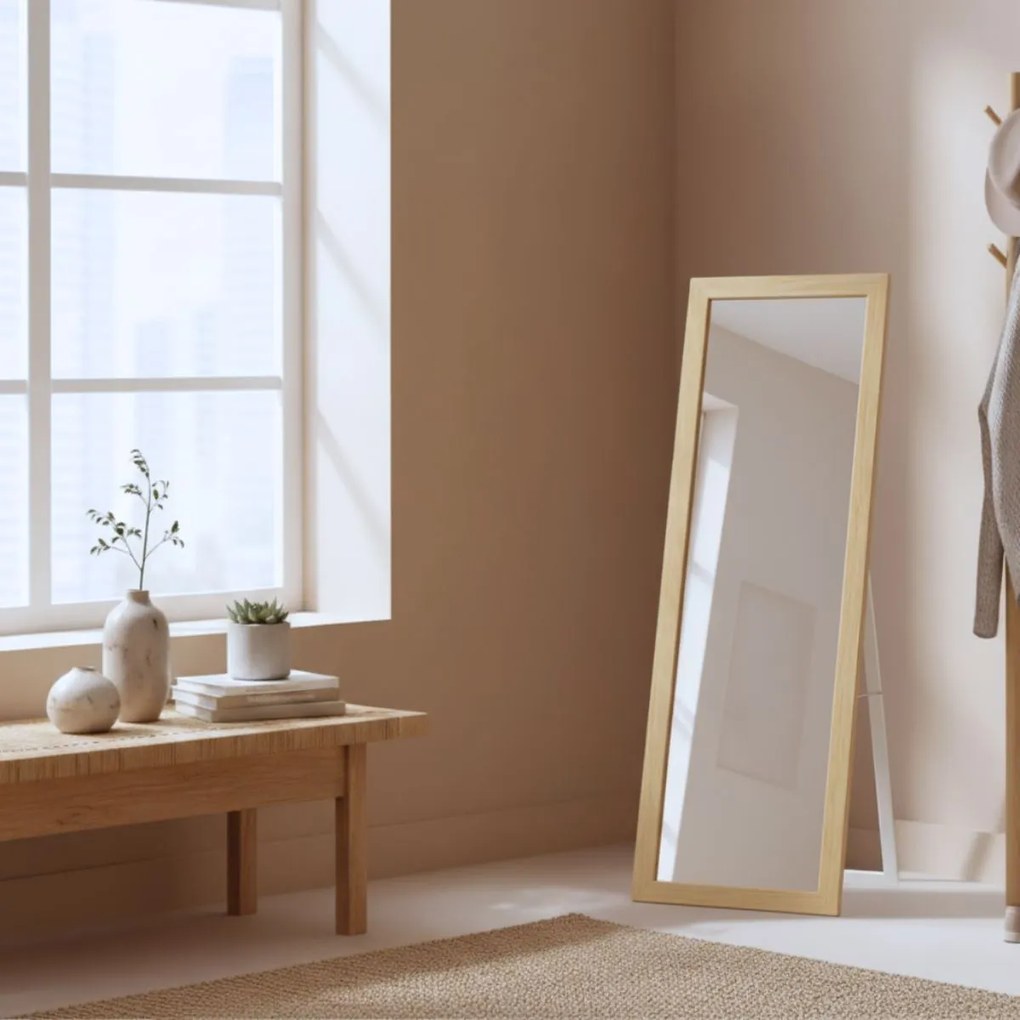 Stojací zrcadlo HAVLYS hnědé, 127 x 37 cm
