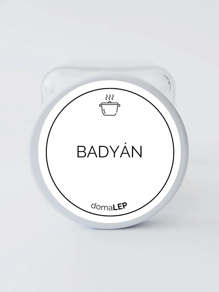 Samolepka na kořenky BADYÁN bílá 5 cm základní písmo