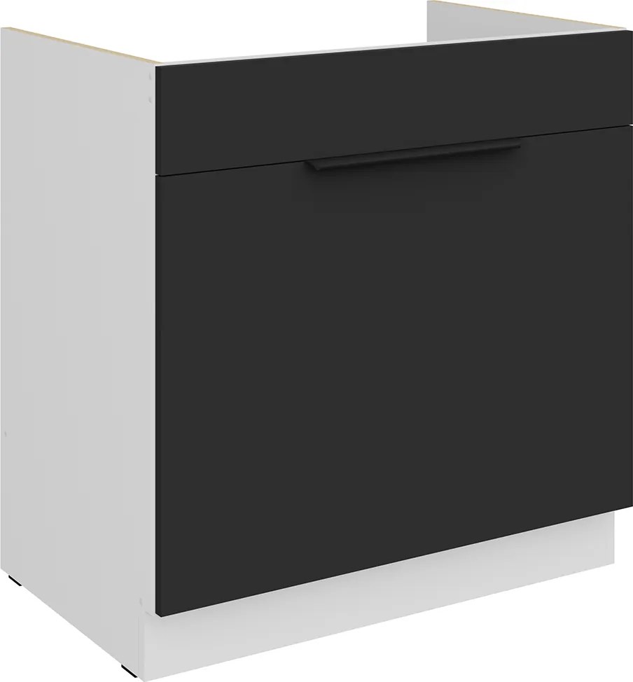 ARIA bc | dolní skříňka 80 ZL 1S dřezová | 80 cm | PREMIUM BOX | bílá/černá