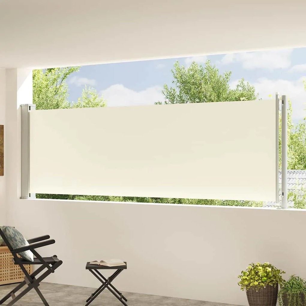 Zatahovací boční markýza 117 x 614 cm krémová 317947