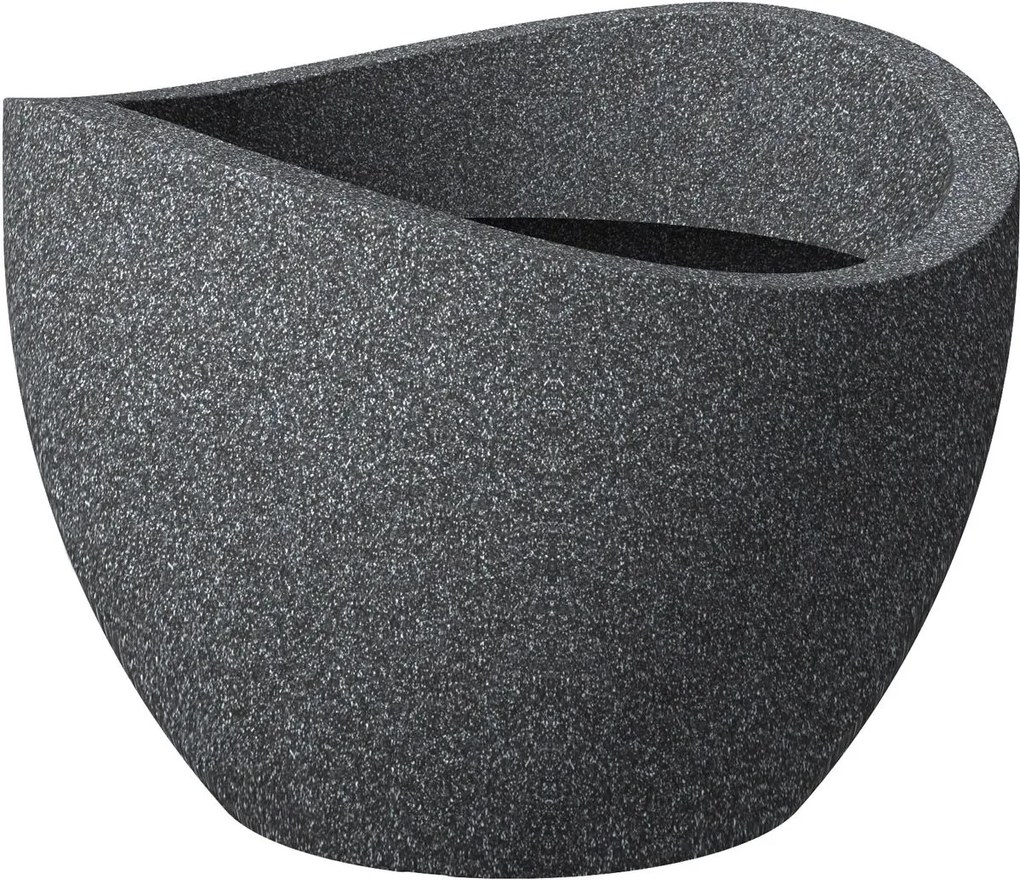Scheurich Květináč Wave Globe (Ø 40 cm x 30 cm, Black Granit), - 4033083250419