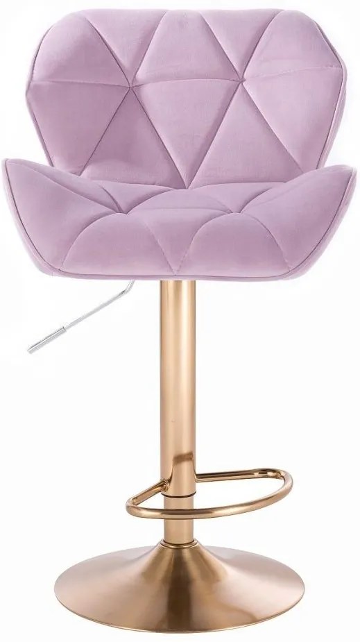 LuxuryForm DESIGN Barová židle MILANO VELUR na zlaté kulaté podstavě - levandule