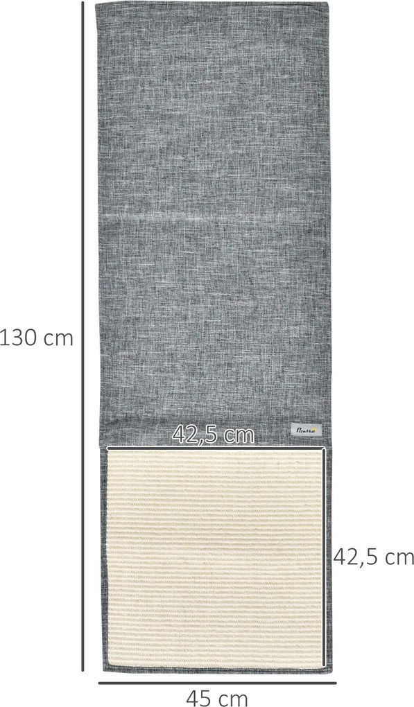 Škrabací podložka PawHut sada 2 kusů pro kočky, sisalový škrabací koberec šedý 130x45x03cm, ochrana pohovky pro křeslo a gauč | Aosom.de