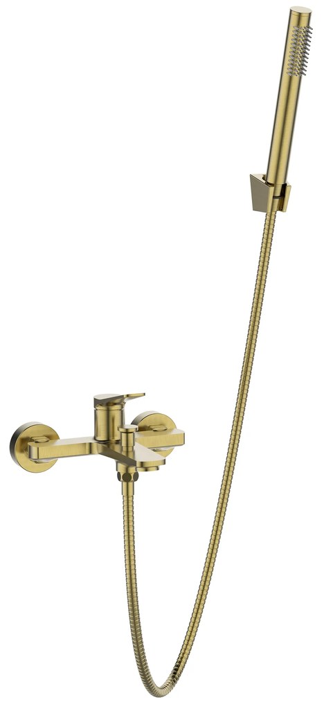 Invena Alonia, vanová baterie s ruční sprchovou soupravou, zlatá matná, INV-BW-70-009-V