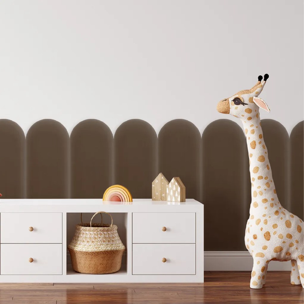 Sametový čalouněný panel - Oblouk - 20x60cm Farba: Hnědá