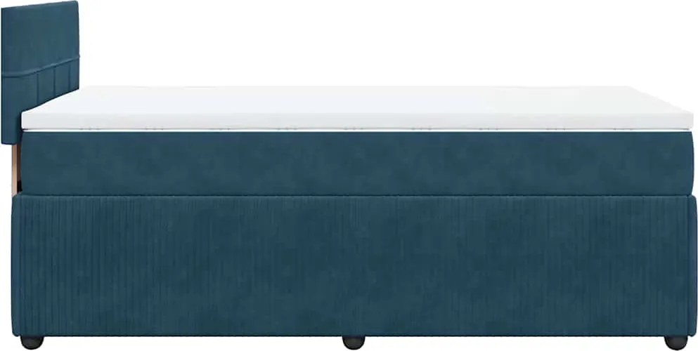 Box spring postel s matrací modrá 100 x 200 cm samet 3289966