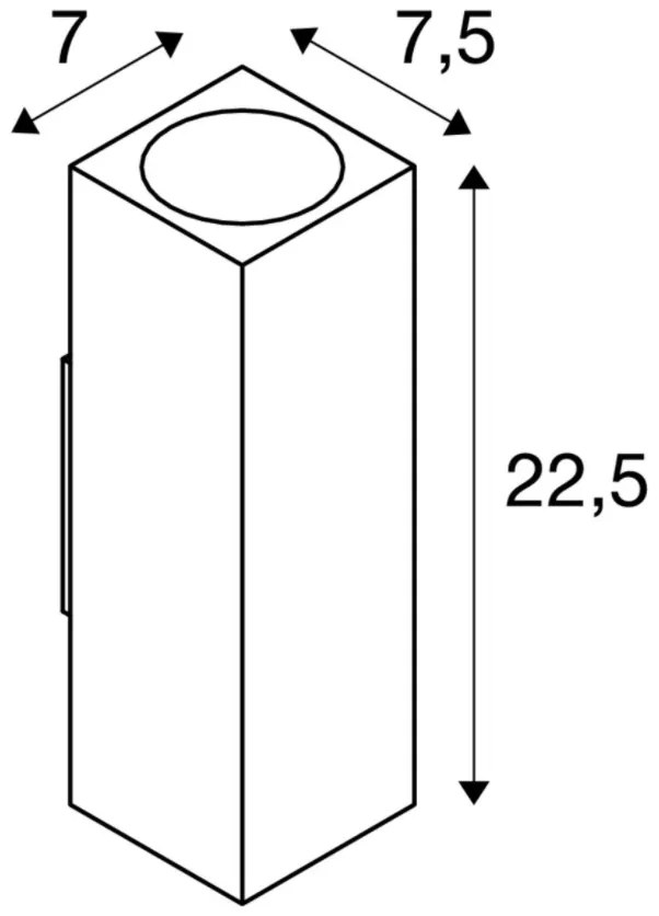 SLV Theo Up-Down Wall, venkovní nástěnné svítidlo pro svícení nahoru a dolu, 2x35W GU10, antracit, výška 22,5cm, IP44