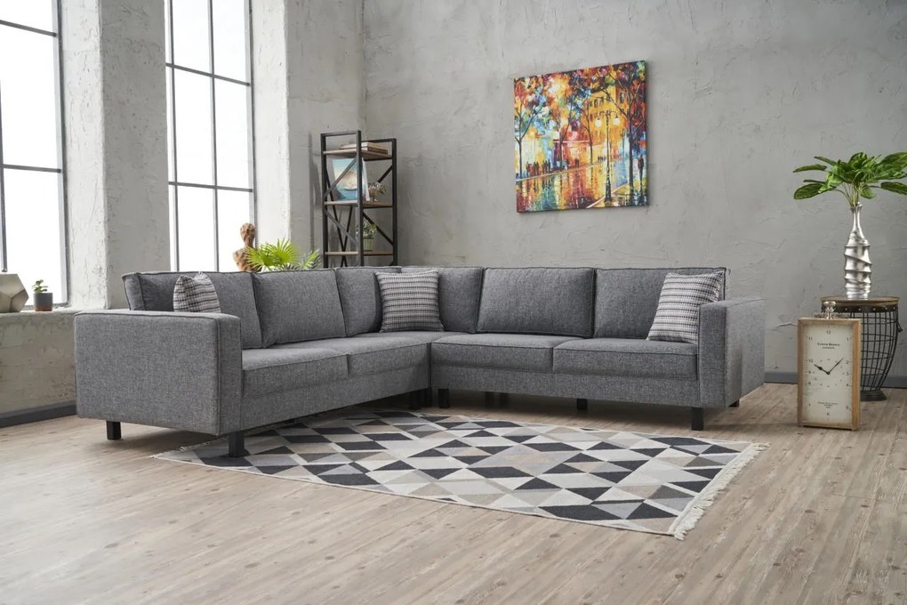 Hanah Home Rohová pohovka KALE šedá