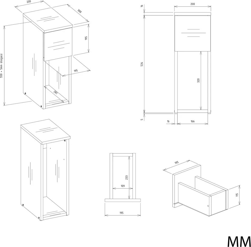 Noční stolek GALAX 20 1S bílá/dub artisan