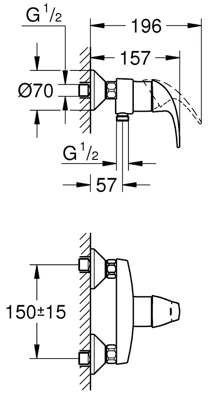 GROHE Start Curve - Páková sprchová baterie, chrom 23767000