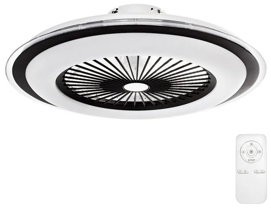 Milagro LED Stmívatelné stropní svítidlo s ventilátorem ZONDA LED/65W/230V černá + DO MI0831