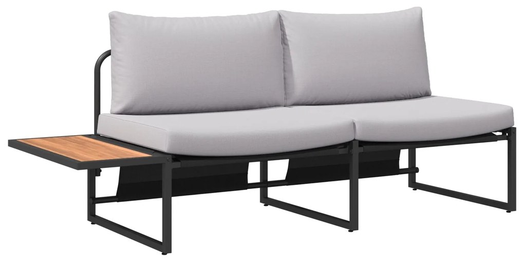 Zahradní sofa s polštářem Hnědá 200.5 x 70 x 85.5cm kov