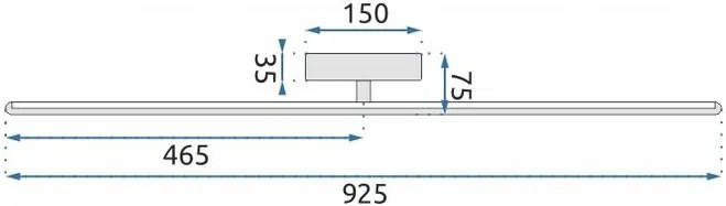 Toolight - LED nástěnná koupelnová lampa nad zrcadlo 92cm 12W 640lm APP372-1W, černá, OSW-09754