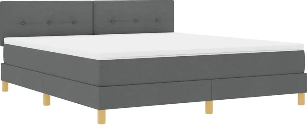 Postel s boxspringem s polštářem Tmavě šedá 180 x 200 cm textil 3338938