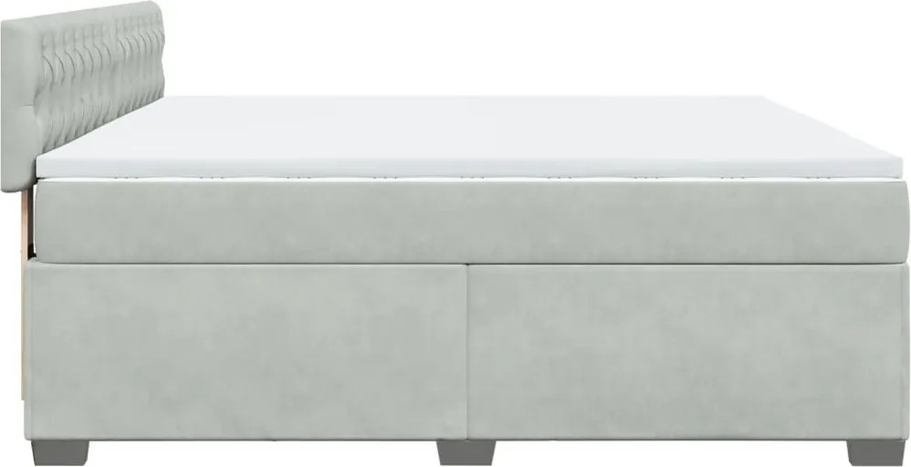 Box spring postel s matrací světle šedá 180x200 cm samet 3288684