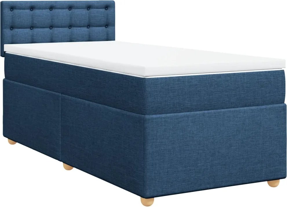 Box spring postel s matrací modrá 80x200 cm textil 3288827