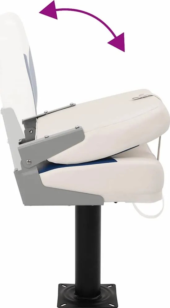 vidaXL Lodní sedadlo s podstavcem otáčení o 360° [3294964] Barva: Bílá a černá