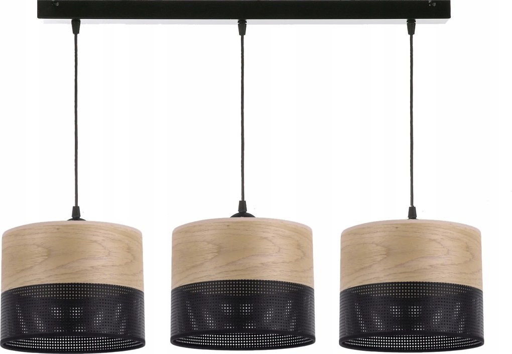 Moderní Závěsné Stropní Svítidlo Stínidla Dub Světlý Dýha E27 Led Edison