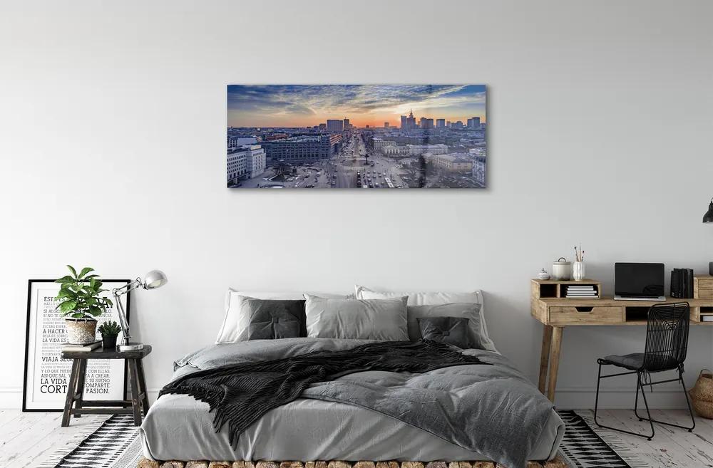 akrylový obraz Varšava mrakodrapy Sunset 120x60 cm